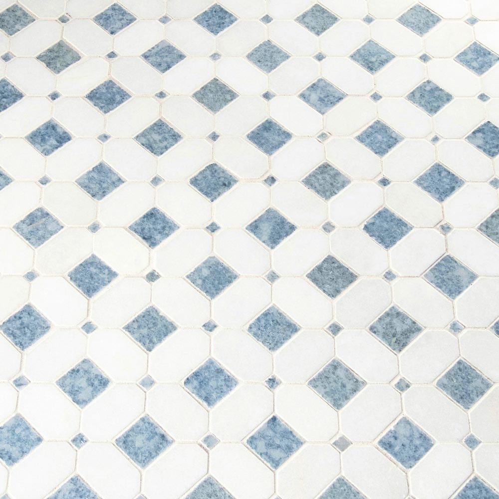 MSI Azula Hatchwork Polished Marble Mesh-Mounted Mosaic Tile Pattern