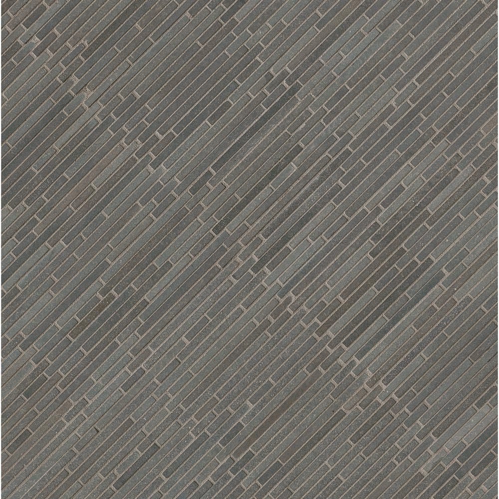 MSI Basalt Blue Bamboo Mesh-Mounted Mosaic Tile Pattern