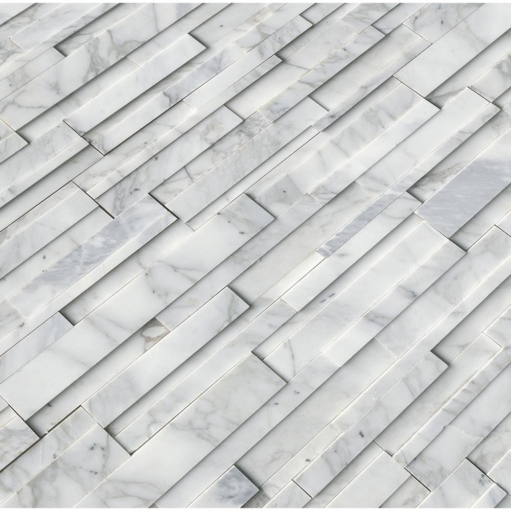 MSI Rockmount Calacatta Cressa 3D Ledger Panel Honed Marble Wall Tile