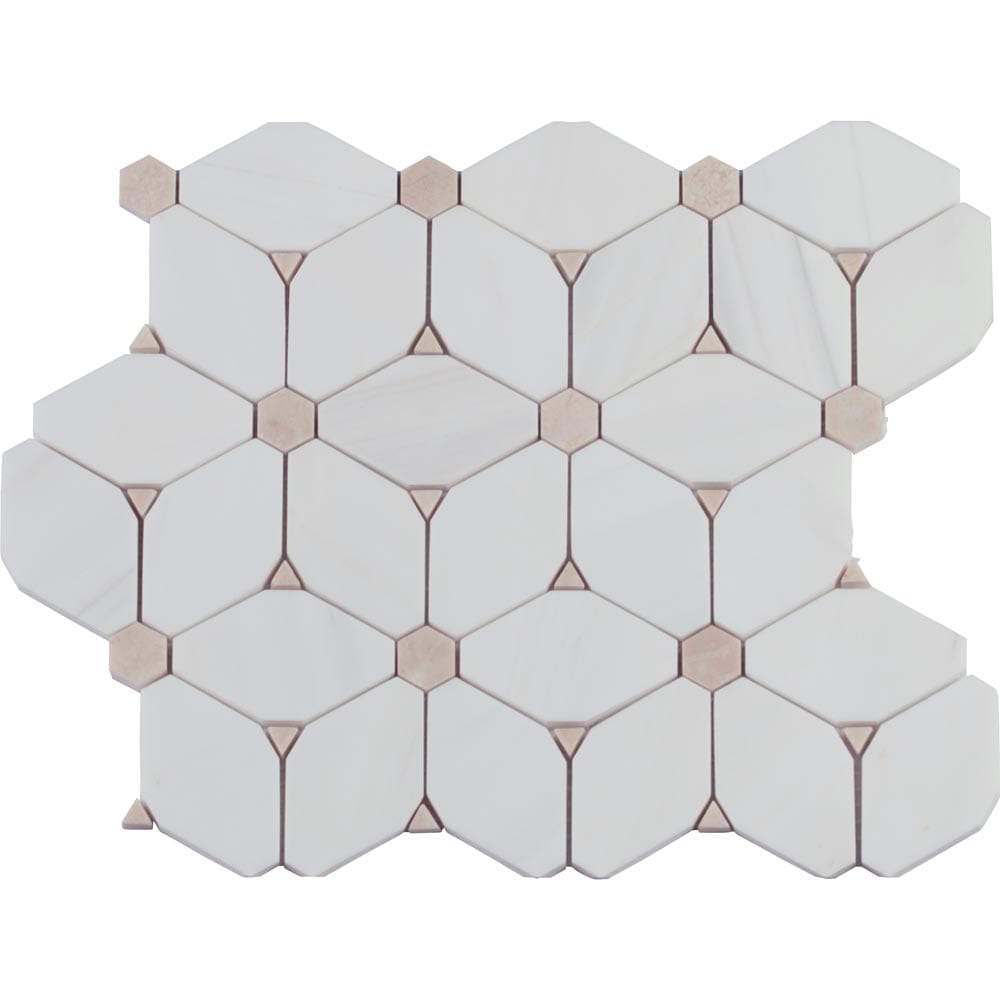 MSI Cecily Polished Marble Mesh-Mounted Mosaic Tile Pattern