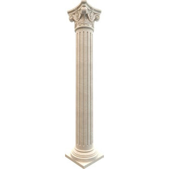 Crema Marfil Marble Corinthian Greek Hand-carved Column (W)20" (L)20"