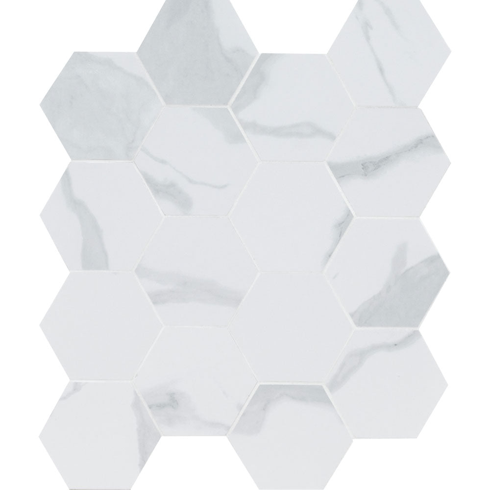 MSI Eden Statuary 12"x12" 2"Hexagon Porcelain Matte Mosaic Tile