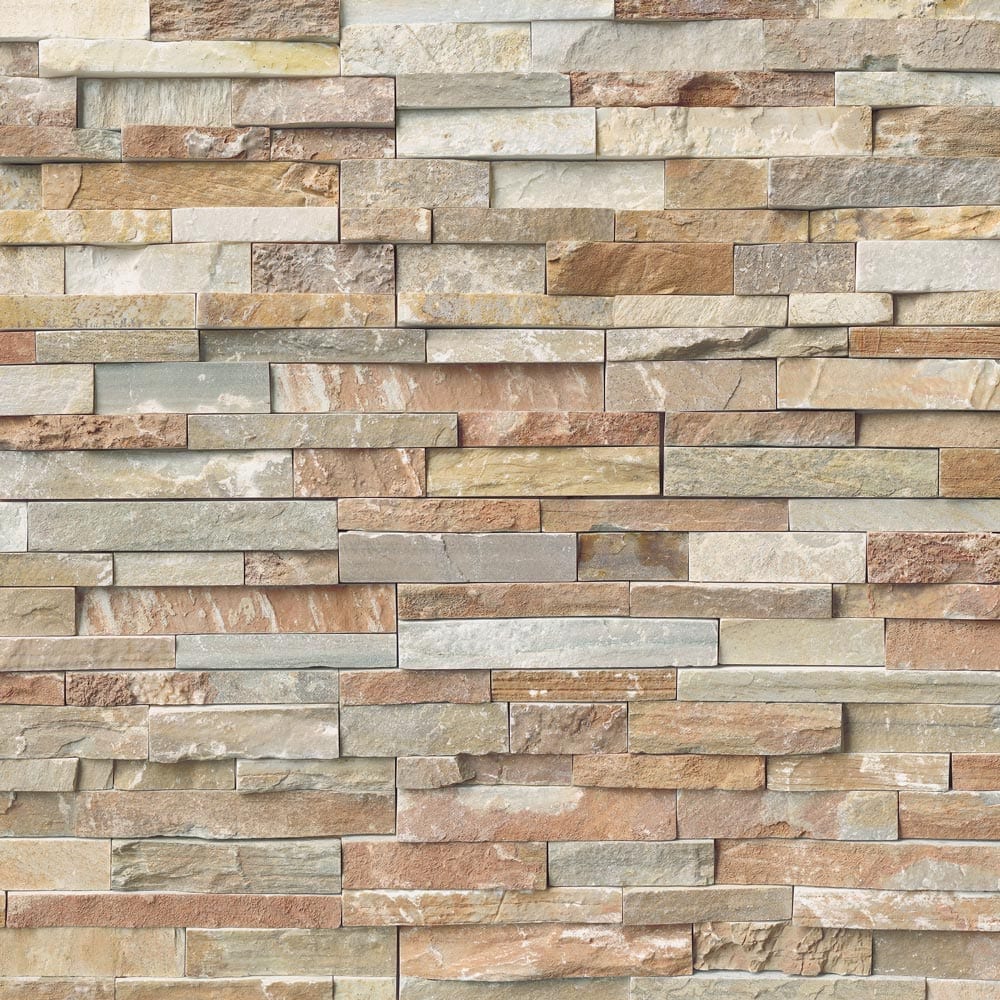 Rockmount Golden White Ledger Corner Natural Quartzite Tile
