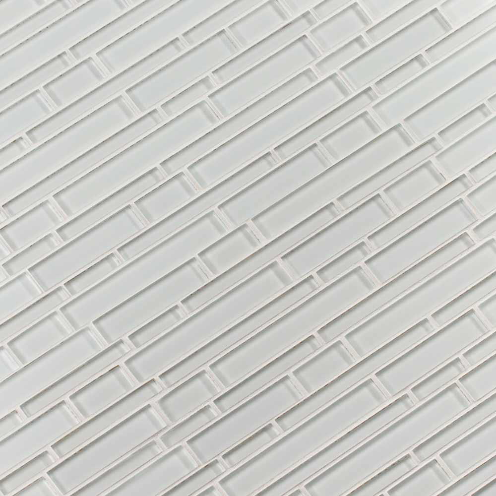 MSI Ice Interlocking Glass Meshh-Mounted Mosaic Tile Pattern
