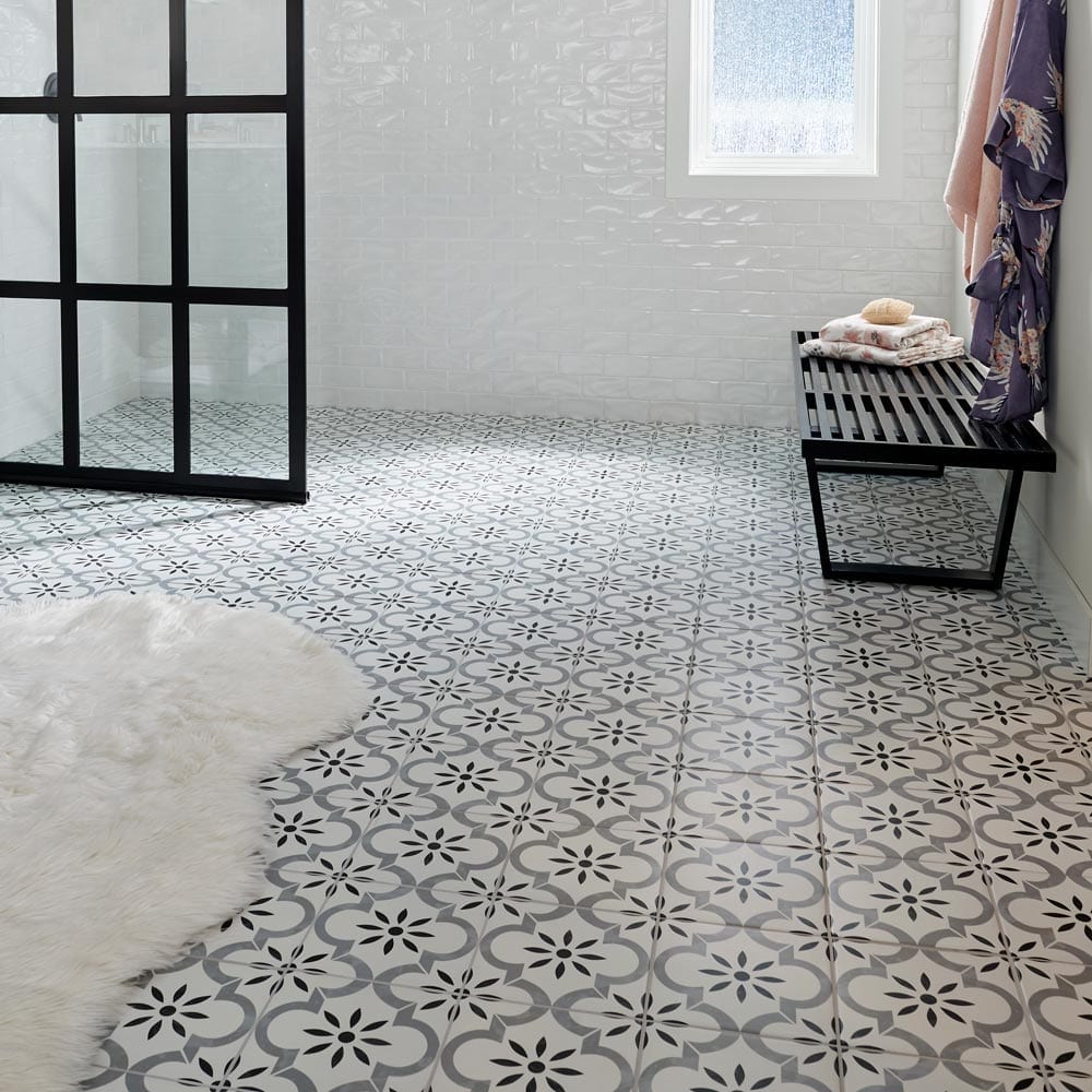 Azila Encaustic 8"x8" Matte Glazed Porcelain Floor and Wall Tiles by MSI