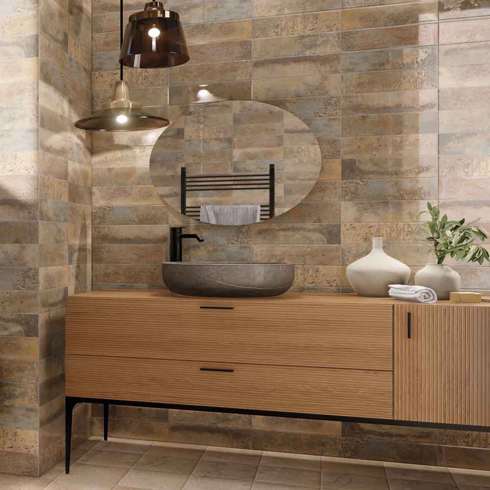 Marza Rust 4"x12" Glossy Ceramic Subway Wall Tile MSI Collection