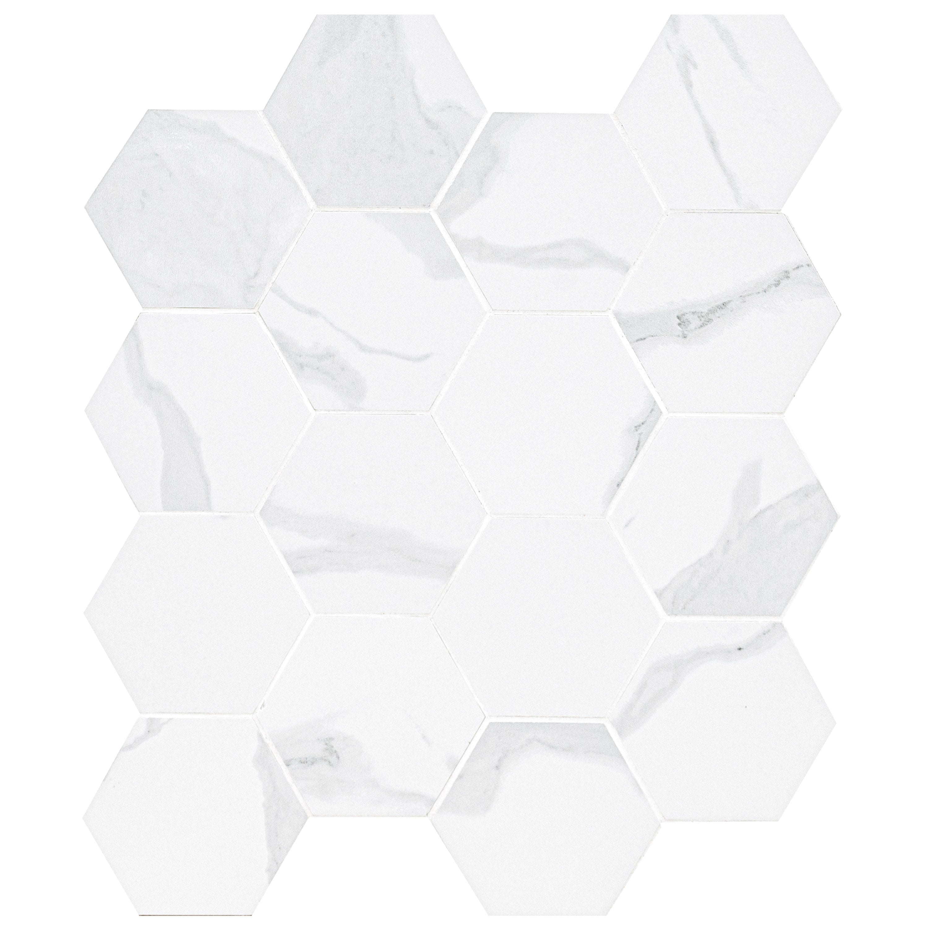 MSI Eden Statuary 12"x12" Matte 3" Hexagon Porcelain Mosaic Tile