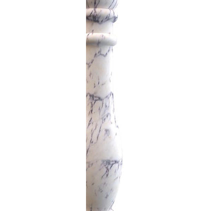 New York White Marble Balustrade Hand-carved (D)5" (H)32"