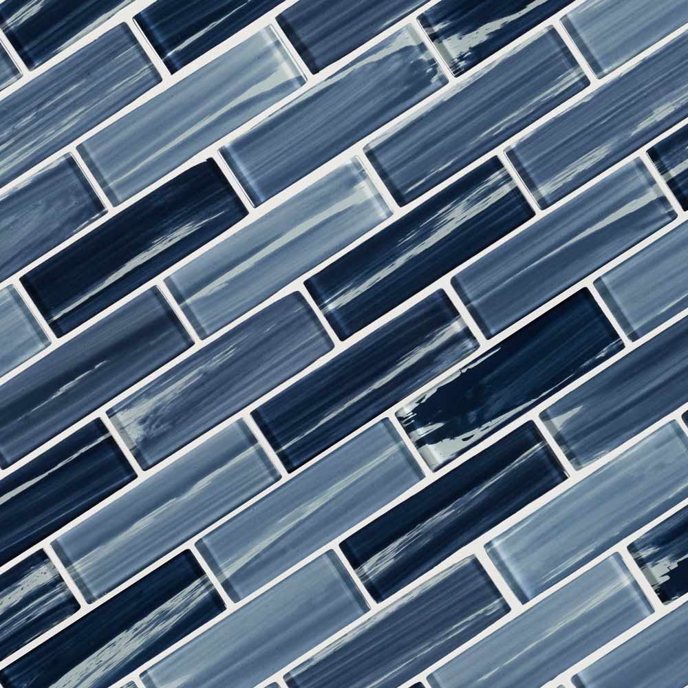 MSI Oceania Azul Subway Glass Mesh-Mounted Mosaic Tile