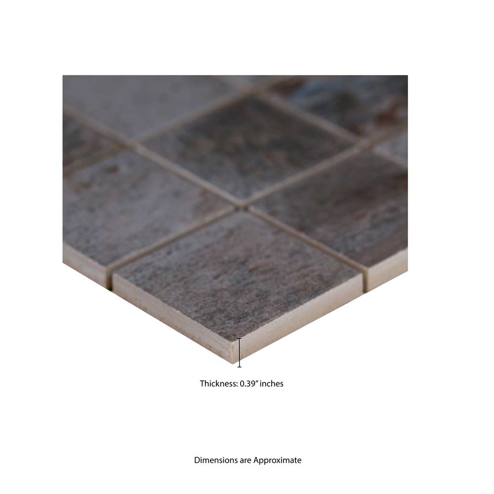 MSI Oxide Iron 12"x12" Matte Porcelain Mosaic Tile