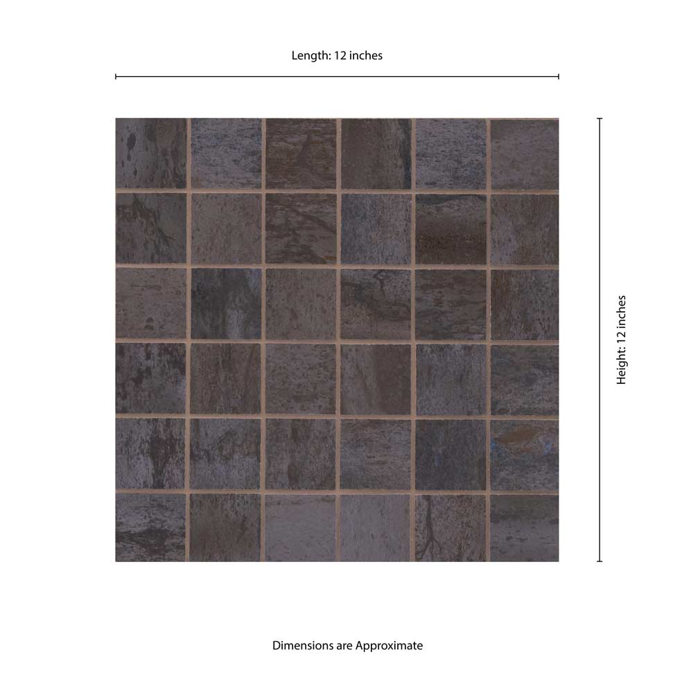 MSI Oxide Iron 12"x12" Matte Porcelain Mosaic Tile