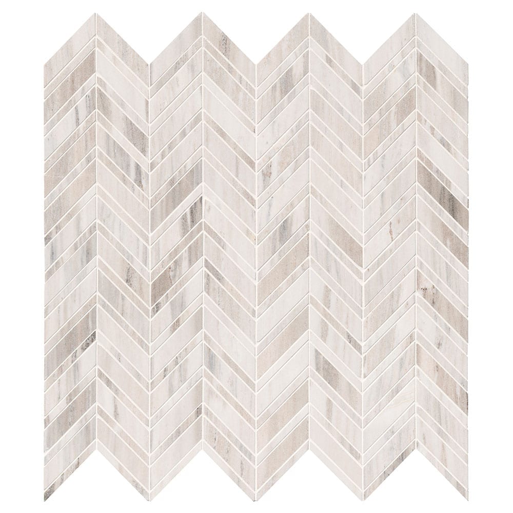 MSI Palisandro Chevron Marble Mesh-Mounted Mosaic Tile