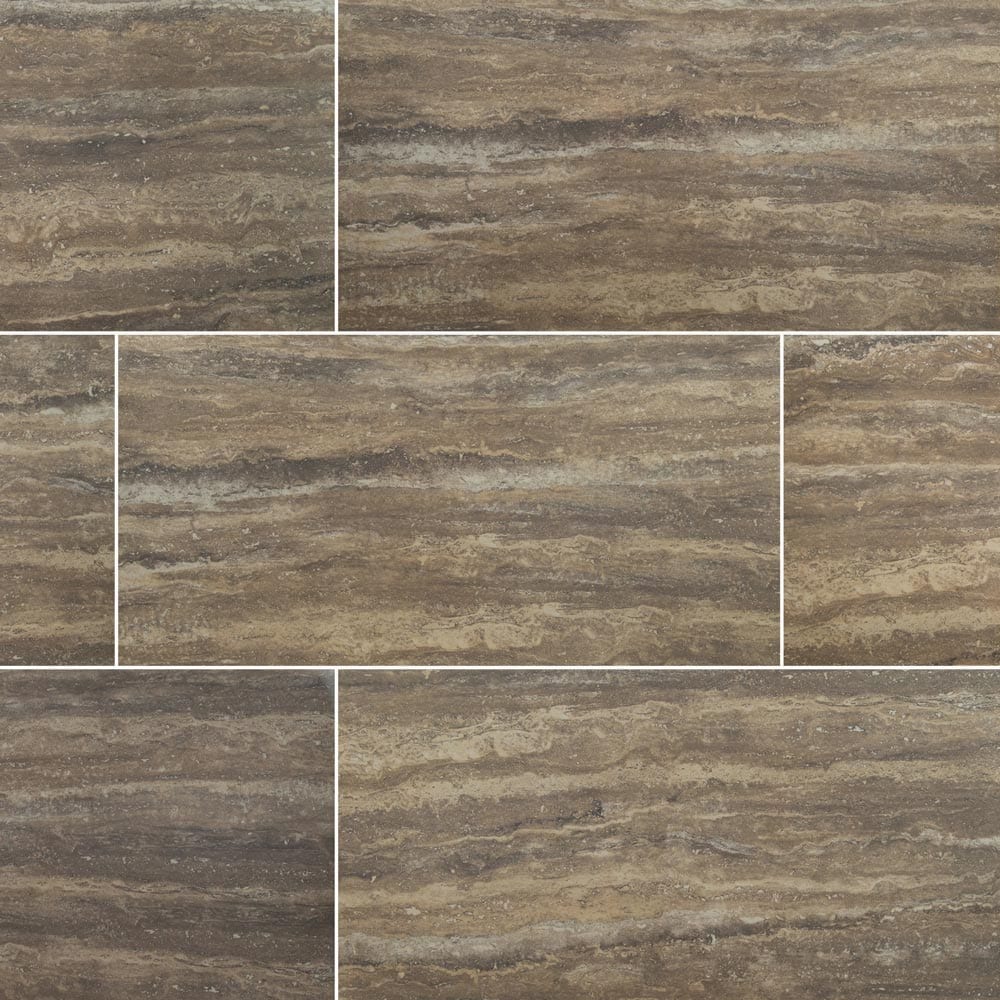 Veneto Noce Polished Porcelain Floor and Wall Tile by MSI