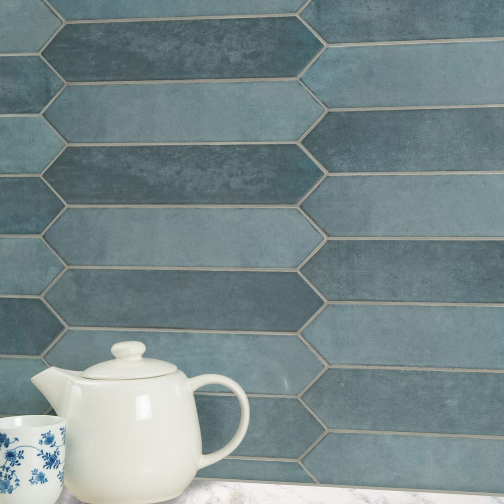 Renzo Denim Pickett Ceramic Wall Tile 2.5"x13" Glossy