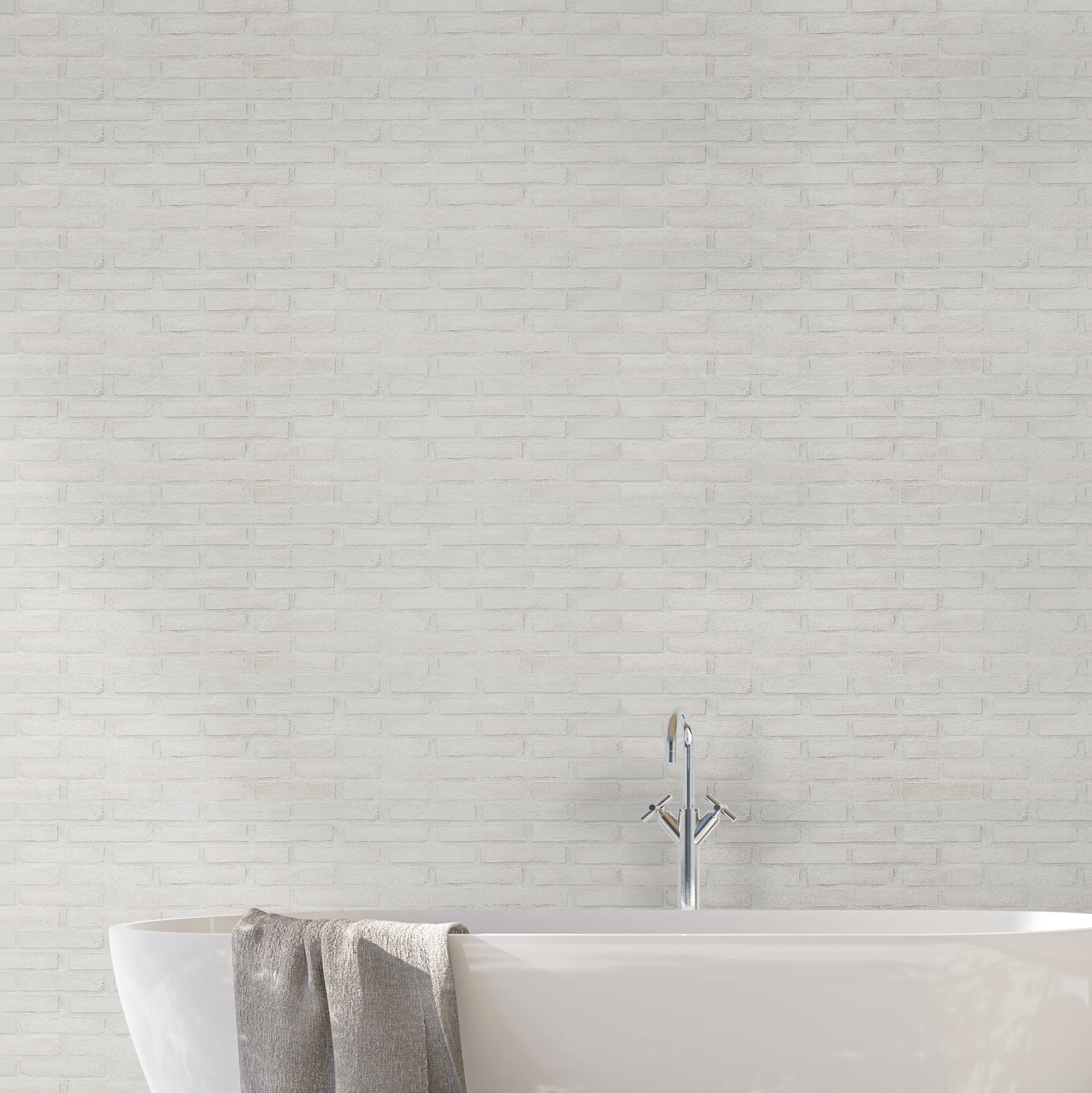 MSI Alpine White 10.5"x28" Clay Brick Mosaic Tile