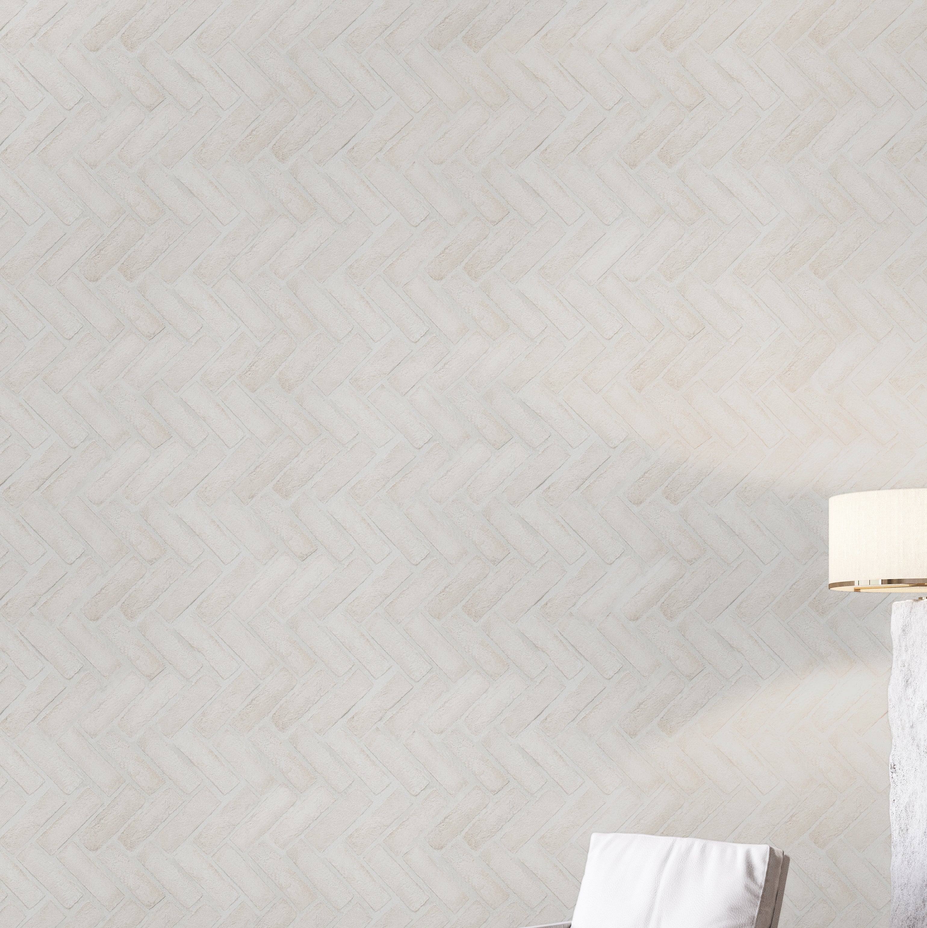 MSI Alpine White 12.5"x25.5" Clay Brick Herringbone Mosaic Tile