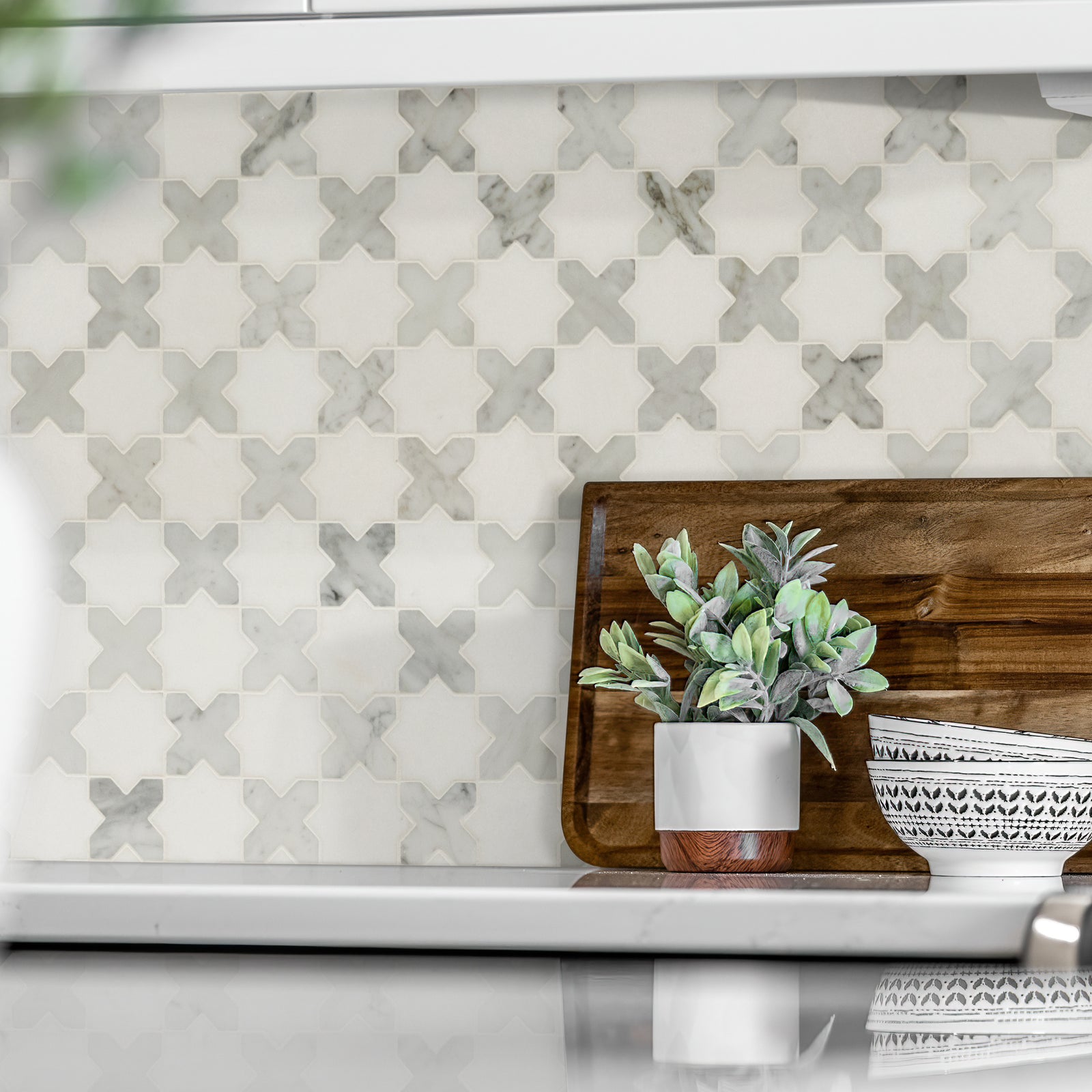 MSI Vera Anne 11.81"x11.81" Polished Marble Mosaic Tile