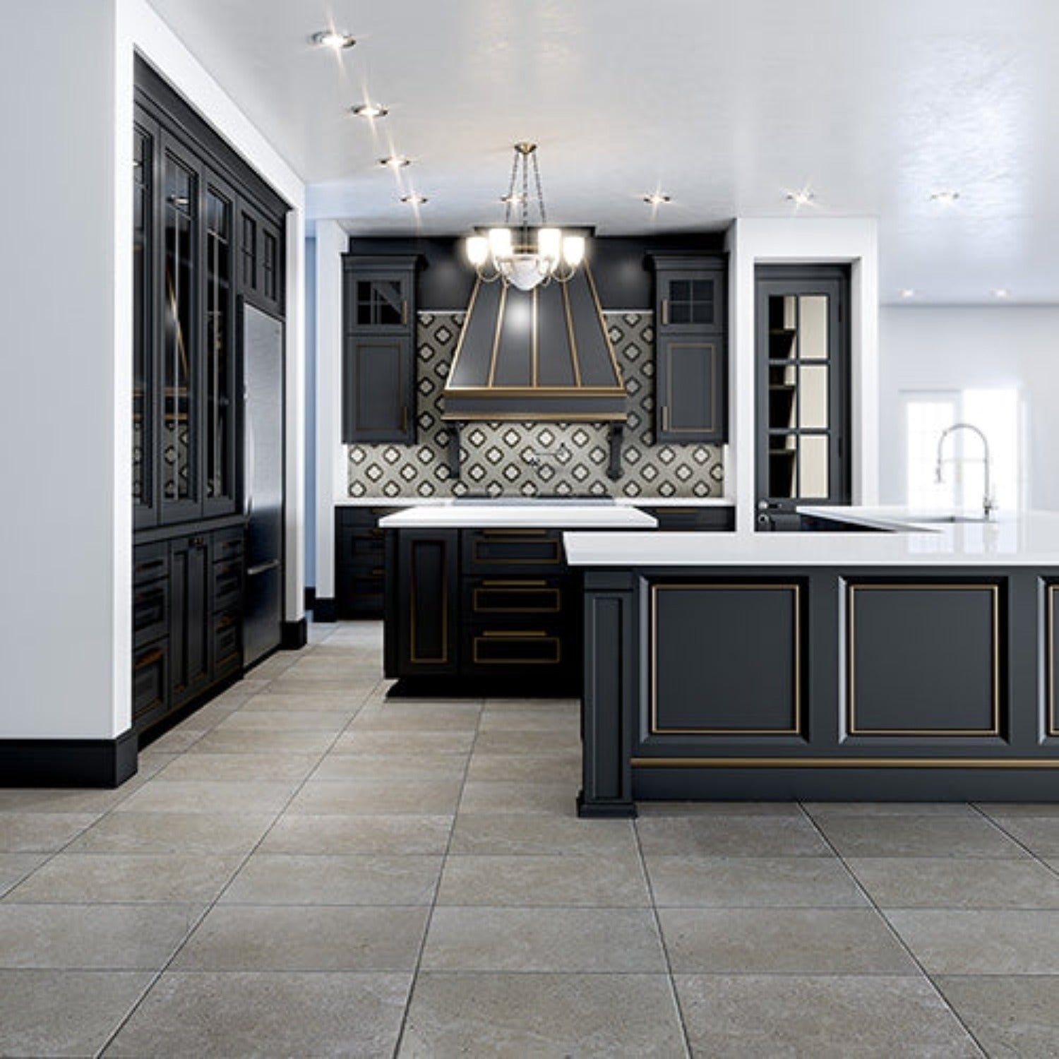 Le Garonne 16"x24" Brushed and Tumbled Limestone Tile