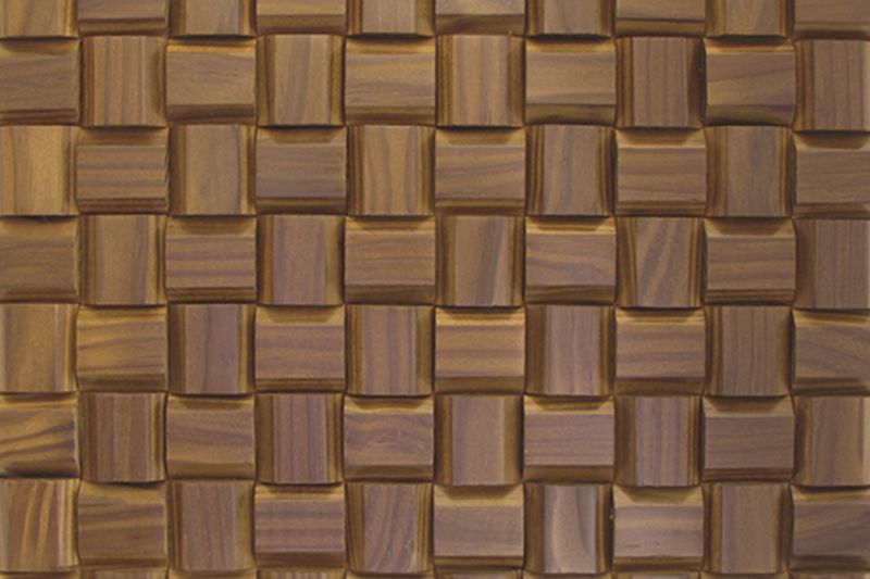 US Pine Pyramid Thermowood Mesh-mounted Mosaic Wall Tile - Livfloors C