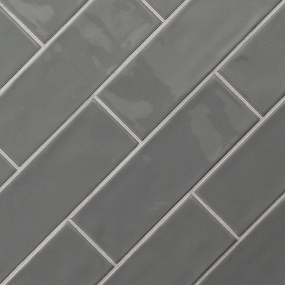 MSI Urbano Graphite Ceramic Grey Subway Tile 4"x12" Glossy