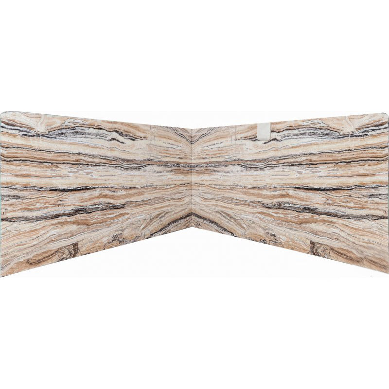 Valencia Traonyx Bookmatching Travertine Slabs Filled and Polished