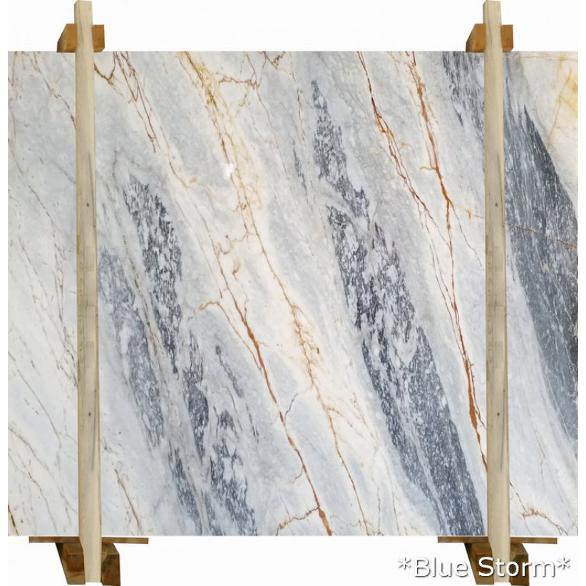 Blue Storm Bookmatching Marble Slabs Polished