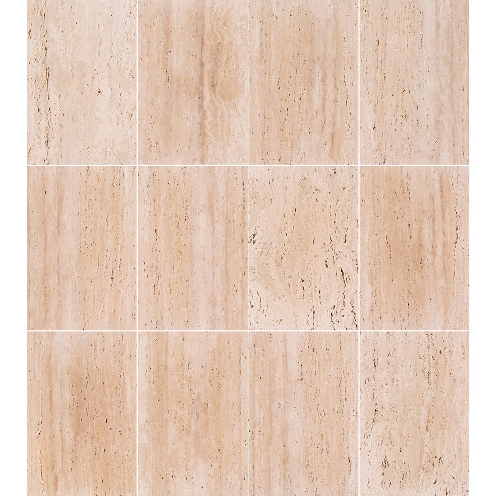Classic Light Vein-cut Travertine Floor and Wall Tile 12"x24" - Livflo