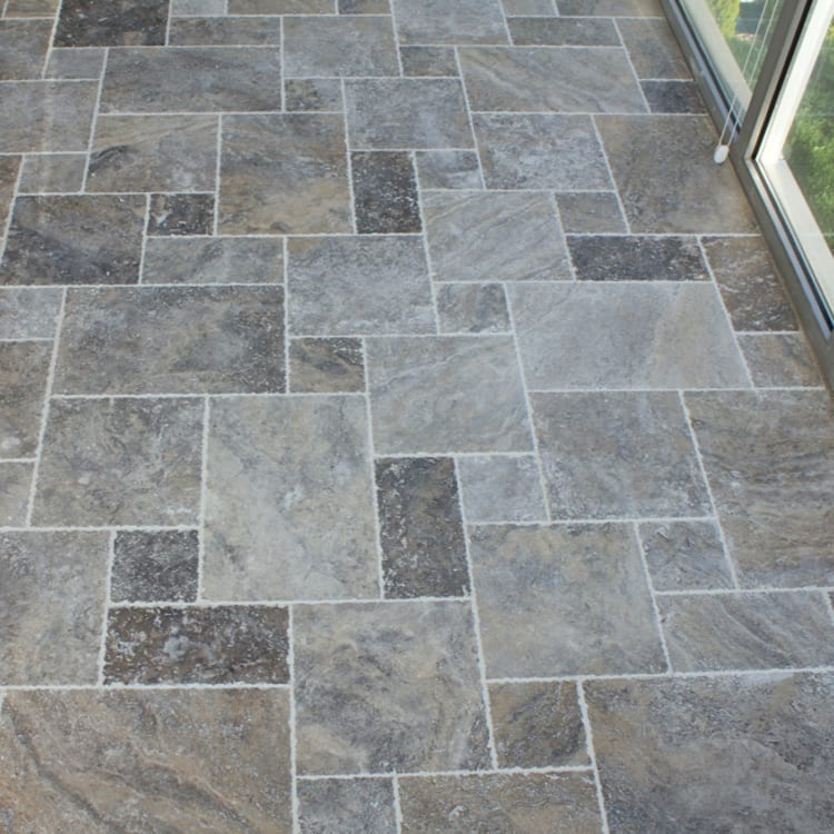 Silver Antique Pattern Travertine Tile