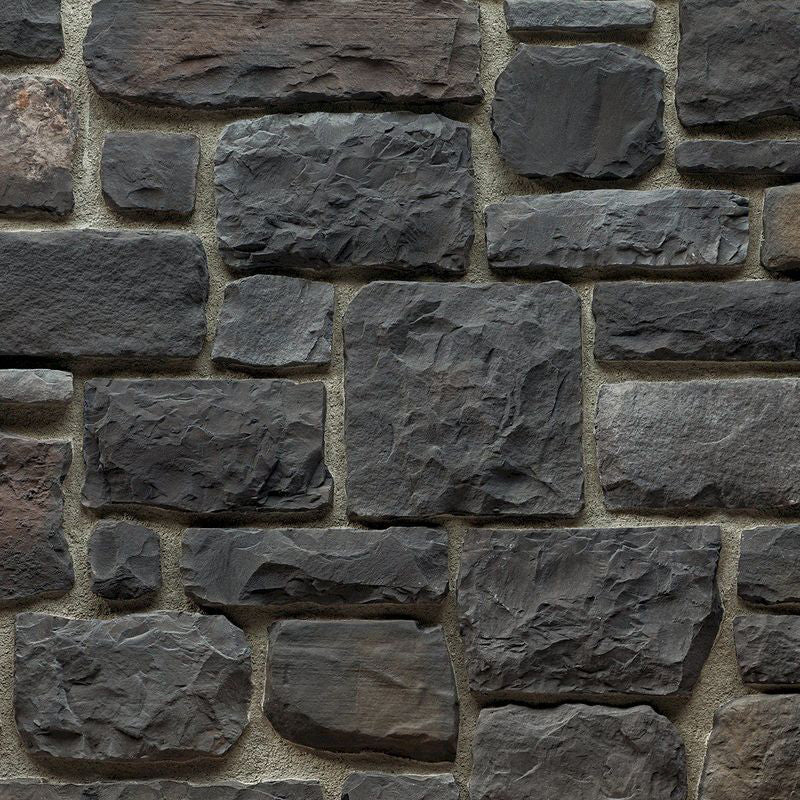 Ashlar Pattern Masso Anthracite Manufactured Stone Handmade Veneer