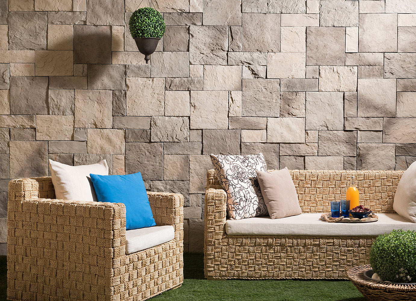 Ashlar Pattern Petra Olive Manufactured Stone Handmade Veneer