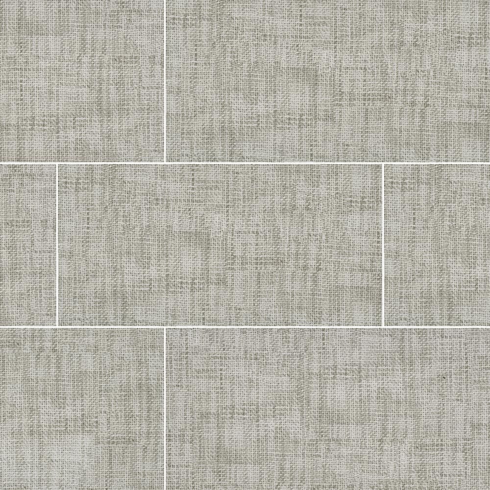 Tektile Crosshatch Gray 12"x24" Glazed Porcelain Floor and Wall Tile by MSI